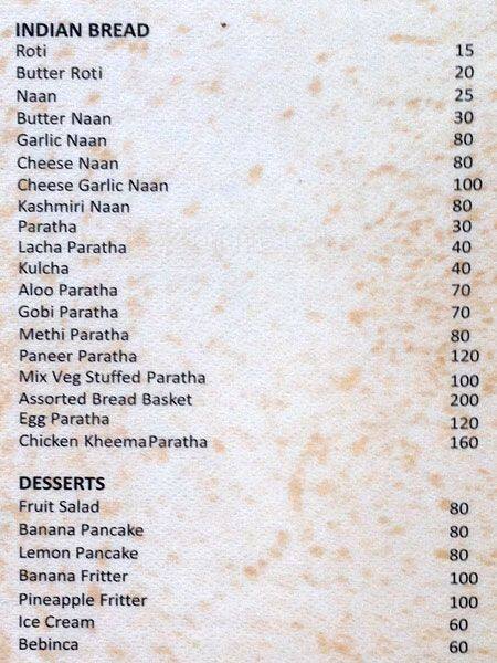 Menu at Twenty Three-24/7 Food N Booze, Arpora