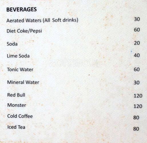 Menu at Twenty Three-24/7 Food N Booze, Arpora