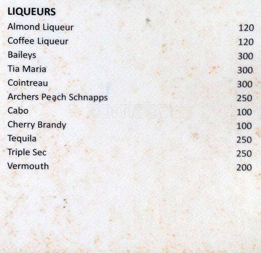 Menu at Twenty Three-24/7 Food N Booze, Arpora