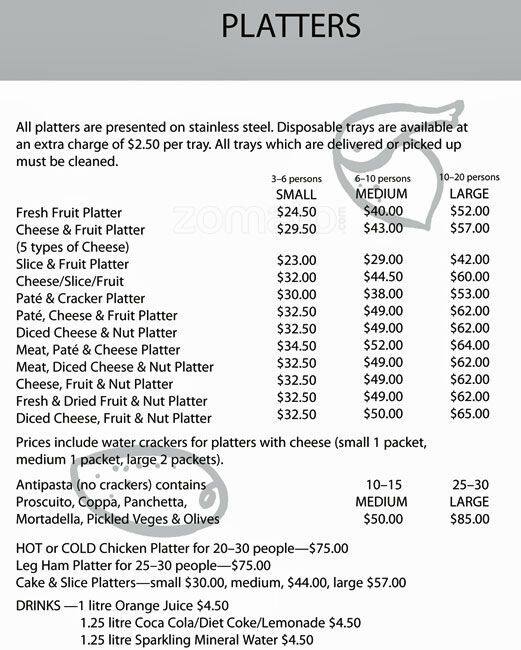 Menu at SWISS GOURMET DELI / WEST END DELI West End cafe, West End