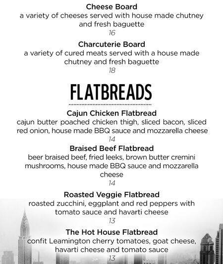 Menu at Rockefeller Lounge restaurant, Windsor
