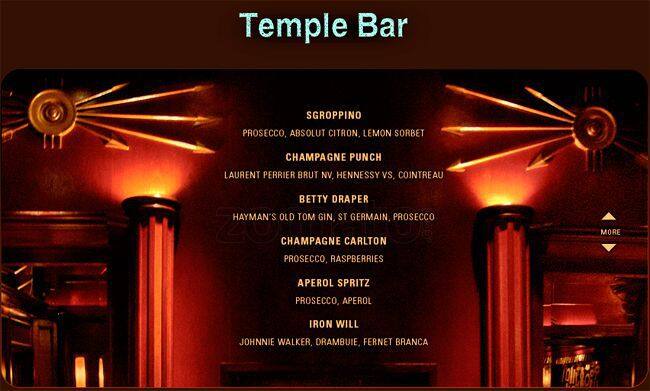 Temple Bar Menu, Menu for Temple Bar, East Village, New York City ...