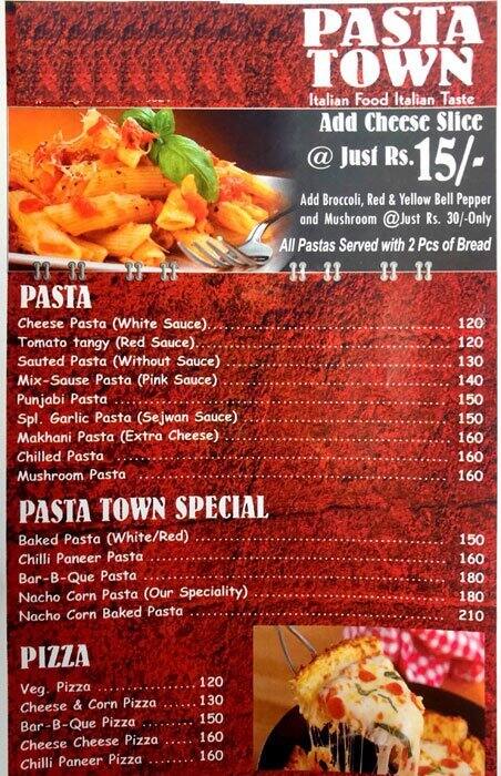 Pasta Town Menu, Menu for Pasta Town, Lajpat Nagar 4, New Delhi - Zomato