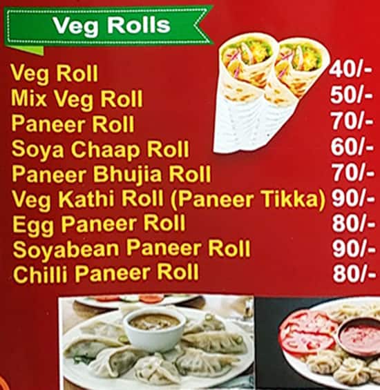 Menu of Al Zaika Kathi Roll & Momos, Indirapuram, Ghaziabad