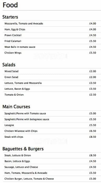 Menu at The Bricklayers Arms pub & bar, Beckenham, 237 High St