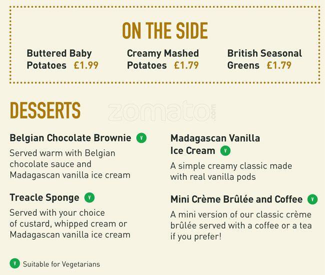 Menu at The Harrow pub & bar, Hornchurch, 130 Hornchurch Rd