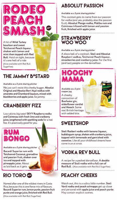 Menu at Revolution Glasgow - Renfield Street pub & bar, Glasgow, 67-69 ...