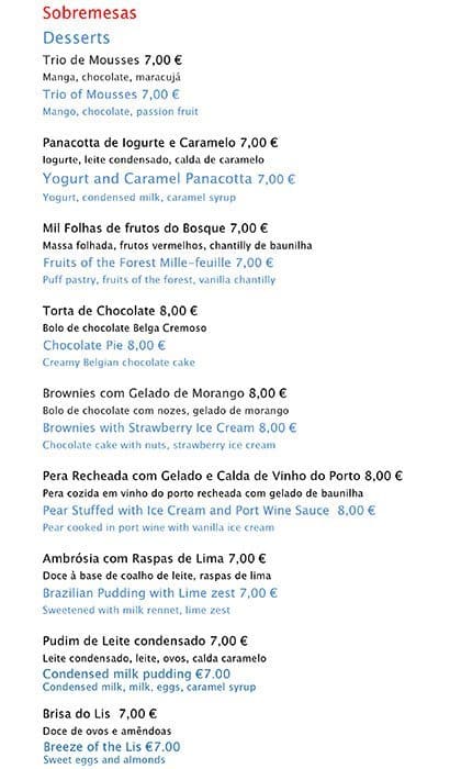 Menu at Zeno brasserie & pizza pizzeria, Estoril, Av. Aida 533