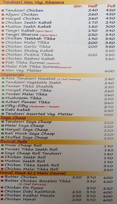 Menu at Triple Nine, Faridabad