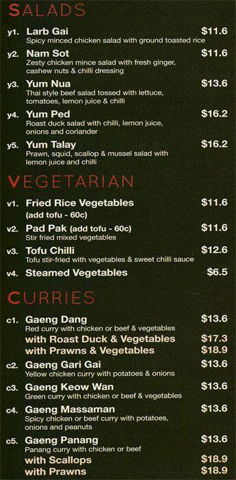 Menu at Chilli n Chive Thai Restaurant & Tapas, Beaconsfield