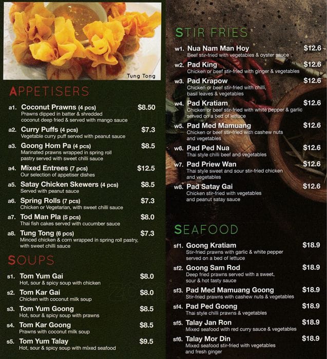 Menu at Chilli n Chive Thai Restaurant & Tapas, Beaconsfield