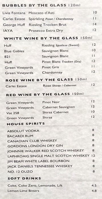 Menu at Pine Grove Hotel restaurant, Beaconsfield Upper