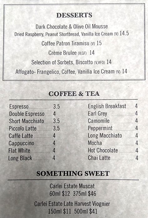 Menu at Pine Grove Hotel restaurant, Beaconsfield Upper