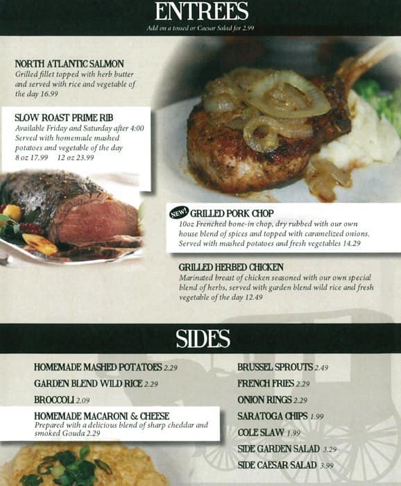 Menu at Century Inn pub & bar, Cincinnati, Springfield Pike