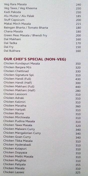 Menu at Signature Fine Dining Restaurant & Bar, Pune