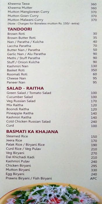 Menu at Signature Fine Dining Restaurant & Bar, Pune