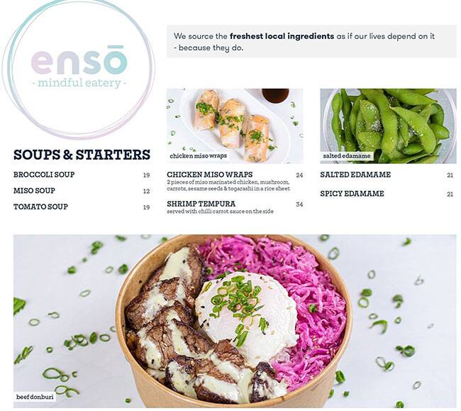 Menu of Enso - Sushi Burrito & Poke Bar, Business Bay, Dubai