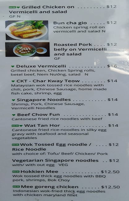 Menu at Ngon Restaurant Vietnamese and Asian Cuisine, Highett
