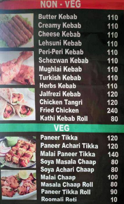 Menu of Kebab Bistro, Indirapuram, Ghaziabad