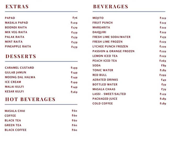 Menu of Renaissance Federation Club Wow Bistro, Versova, Andheri West ...