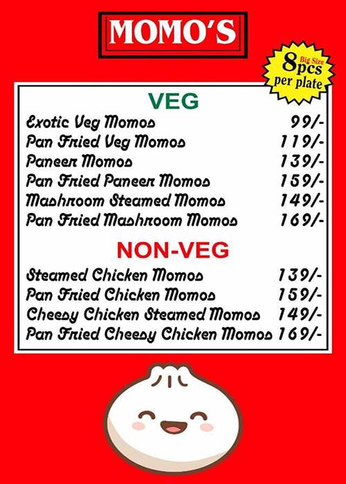 Menu of Panda Momos, Mahalaxmi, Mumbai