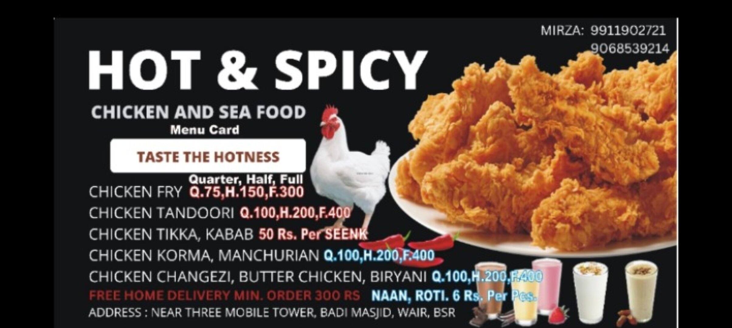 Menu of Hot & Spicy, Sector 22, Noida