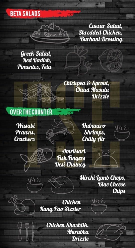 Menu at Stock Exchange Bar, Dubai