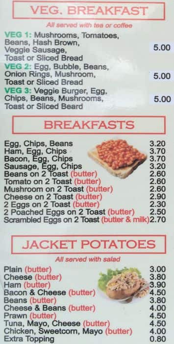 Menu at Skyline Café London cafe, London