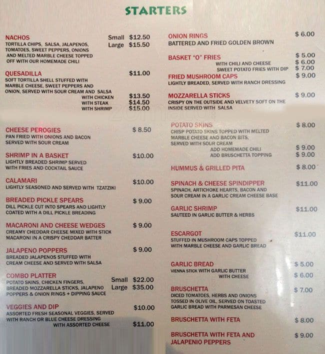 Menu at Harp and Crown Pub, Pickering