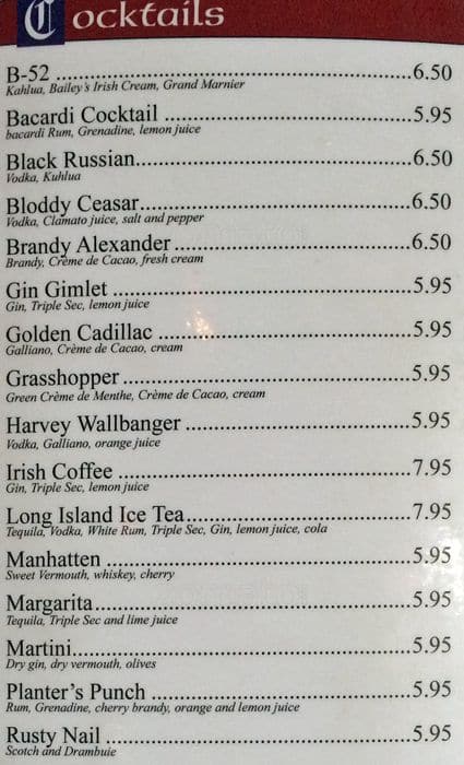 Menu at O'Brien's Eatery pub & bar, Ottawa