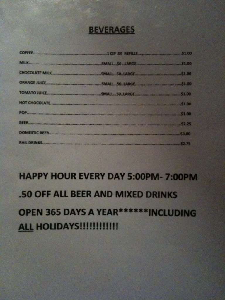Menu at Jimmy D's pub & bar, Hawkeye