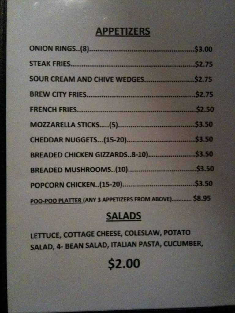 Menu at Jimmy D's pub & bar, Hawkeye