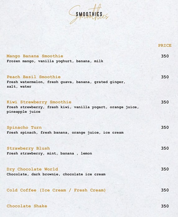 Menu at Serefe Cafe And Malt, Hyderabad