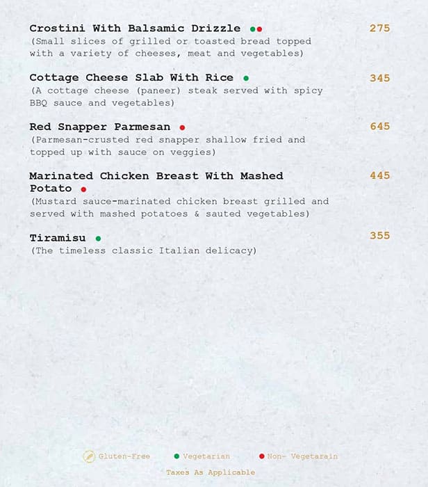 Menu at Serefe Cafe And Malt, Hyderabad