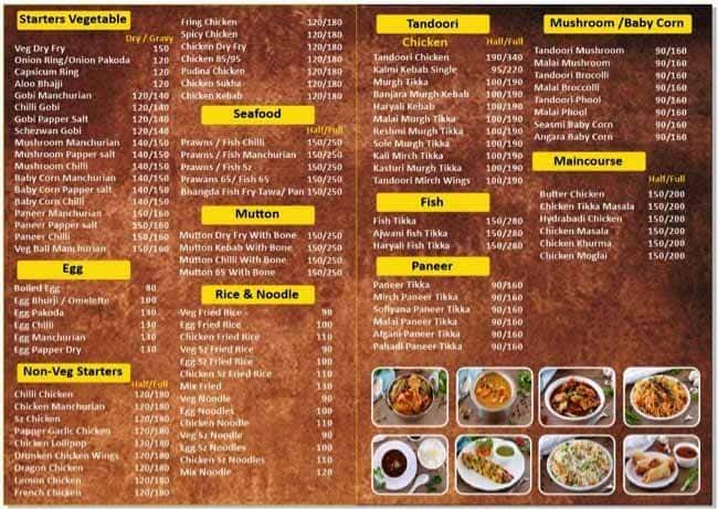 Menu of Sreenidhi Family Restaurant, CV Raman Nagar, Bangalore