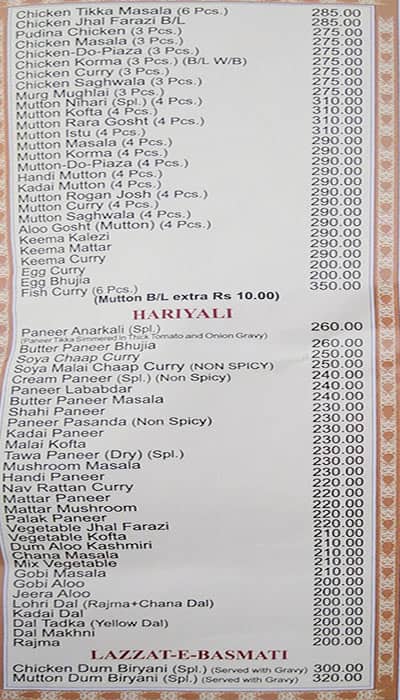 Menu at Khana Khazana Restaurant, New Delhi, TA-61