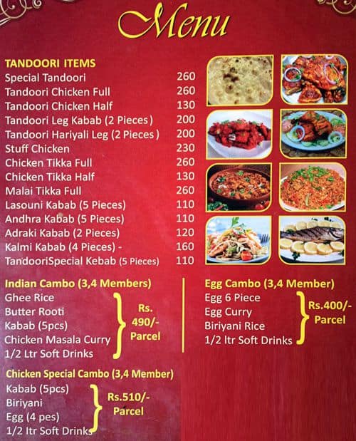 Menu at Biryani Palace, Bengaluru, Muthappa Reddy Heights