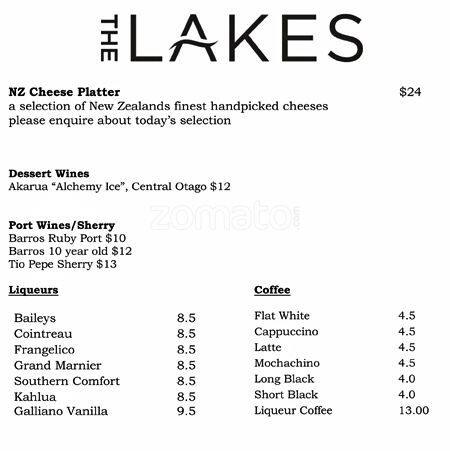 Menu at Lume Restaurant, Christchurch