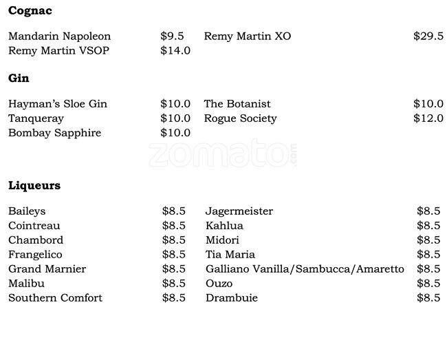 Menu at Lume Restaurant, Christchurch