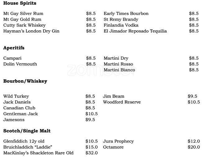 Menu at Lume Restaurant, Christchurch