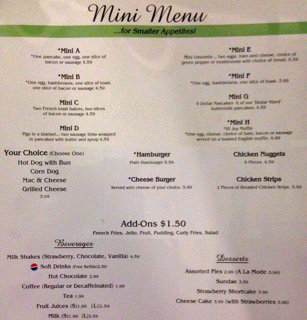 Menu at Hi Joy Bowl, Port Orchard
