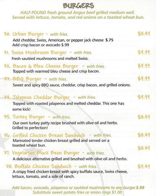 Menu at Urban Eatz restaurant, Irving, N MacArthur Blvd #151
