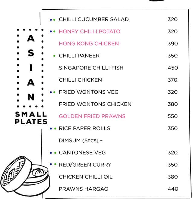 Menu of Cravity, Hauz Khas, New Delhi
