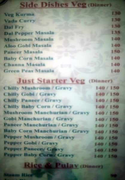 Menu at Hotel Ruchi, Chennai, 52