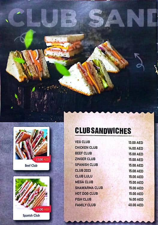Menu of Al Rayhan Palace, Jafza, Dubai
