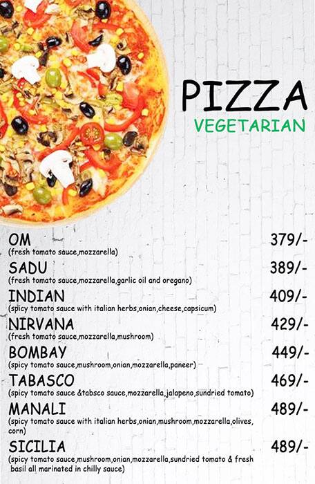 Menu of Rustic Pizzeria, Viman Nagar, Pune