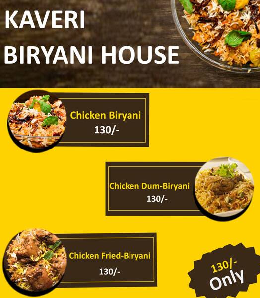 Menu of Kaveri Chicken Dum Biryani, Madhapur, Hyderabad