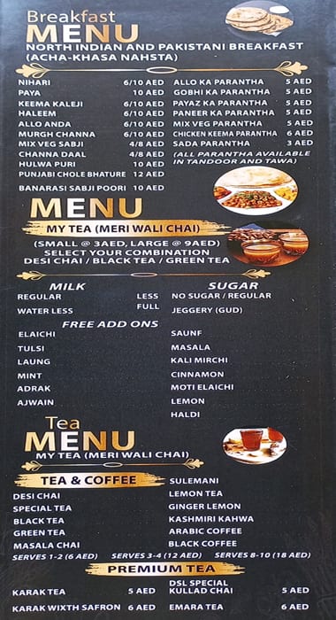 Menu at Delhi Se Lahore Restaurant, Dubai