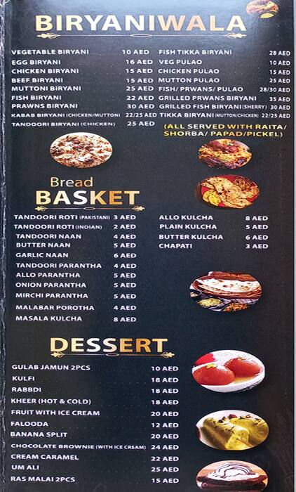 Menu at Delhi Se Lahore Restaurant, Dubai