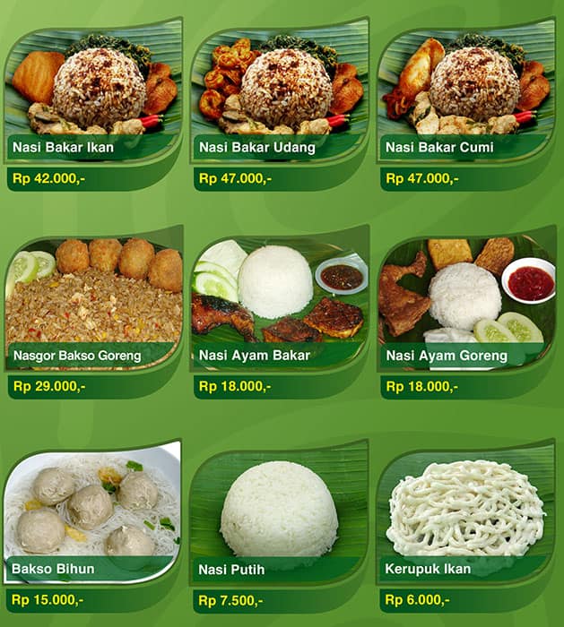 Menu at Pusat Nasi Bakar restaurant, Jakarta, Itc Permata Hijau